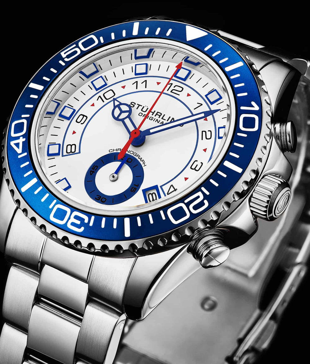 Brigadier Quartz Chronograph 42mm Diver With Stainless Steel Deployant ...